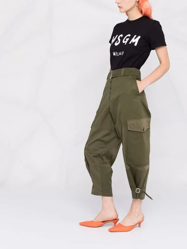 MSGM Logo-print Short-sleeved T-shirt - Black