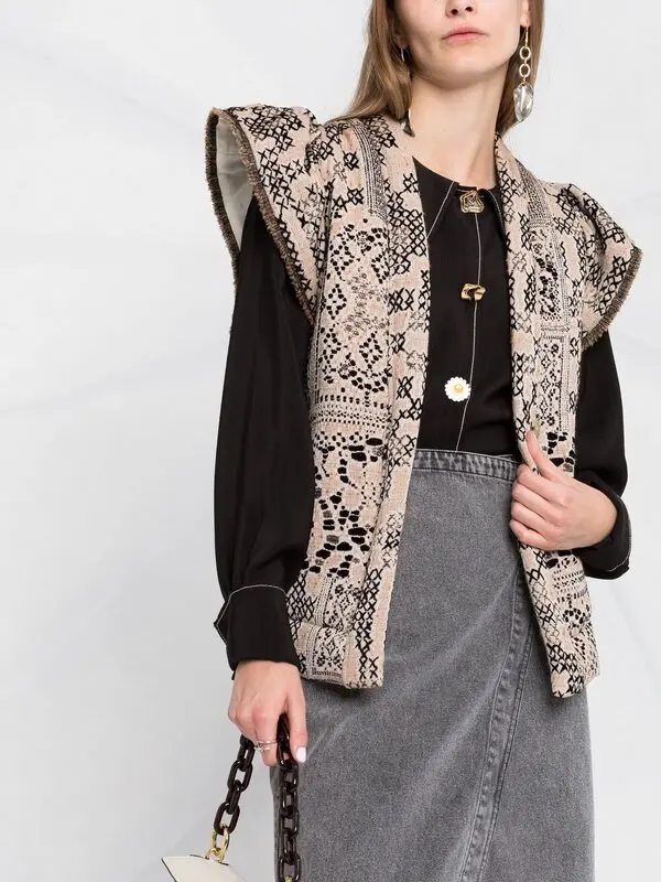 FORTE_FORTE Abstract Pattern Jacket - Neutrals