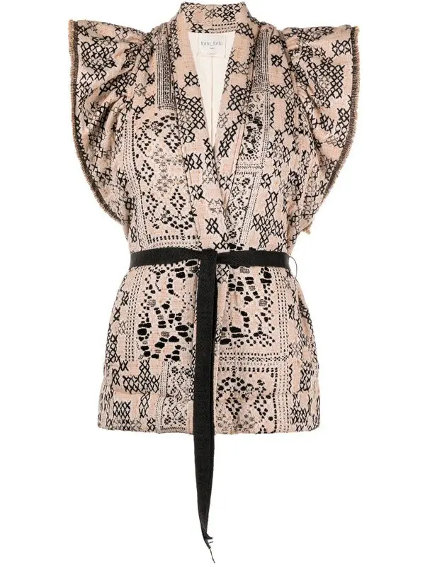 FORTE_FORTE Abstract Pattern Jacket
