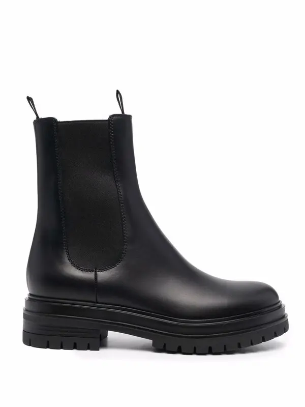 GIANVITO ROSSI Chunky Leather Chelsea Boots - Black