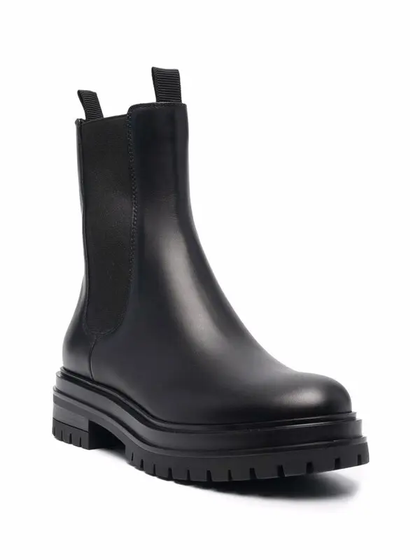 GIANVITO ROSSI Chunky Leather Chelsea Boots - Black