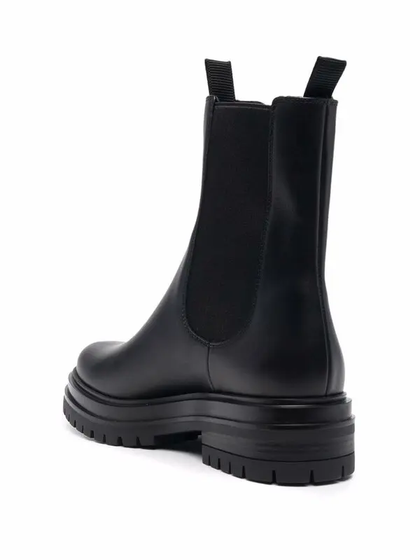 GIANVITO ROSSI Chunky Leather Chelsea Boots - Black