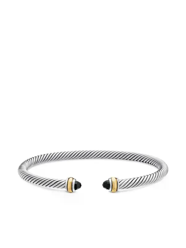 David Yurman 18kt Yellow Gold And Sterling Classic Cable Bracelet - Silver
