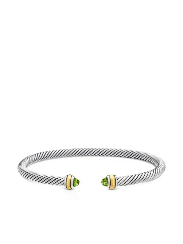 David Yurman 18kt Yellow Gold And Sterling Classic Cable Bracelet - Silver