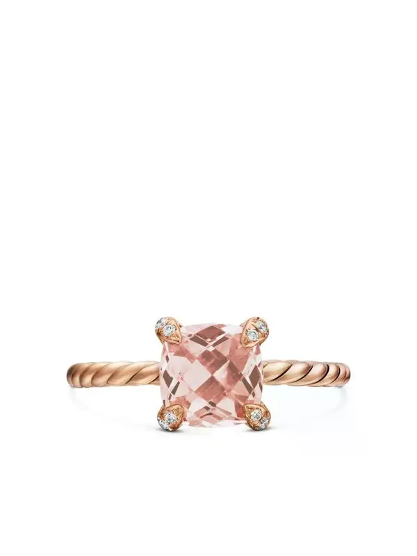 David Yurman 18kt Rose Gold Chatelaine Morganite And Diamond Ring - Pink