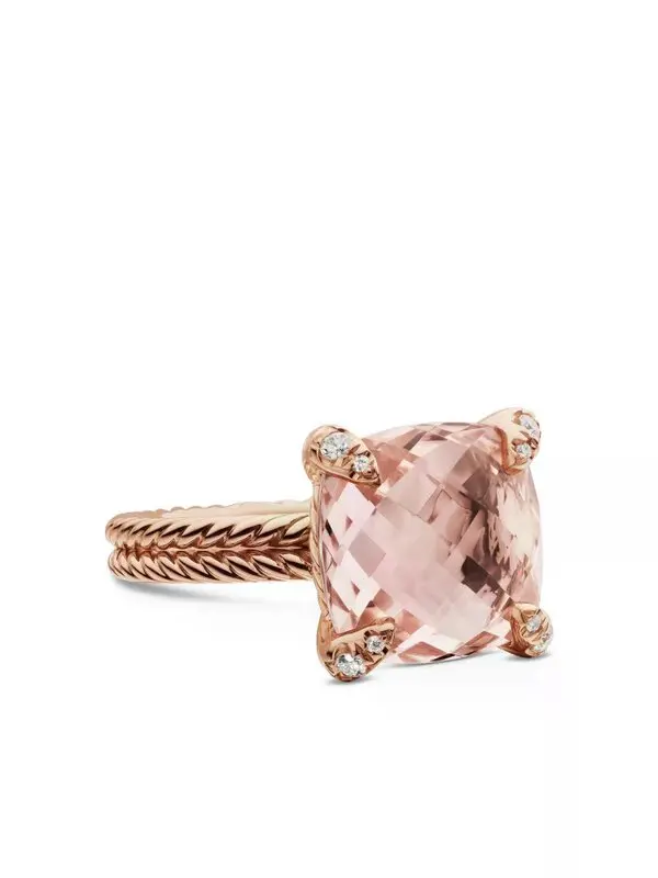 David Yurman 18kt Rose Gold Chatelaine Morganite And Diamond Ring - Pink