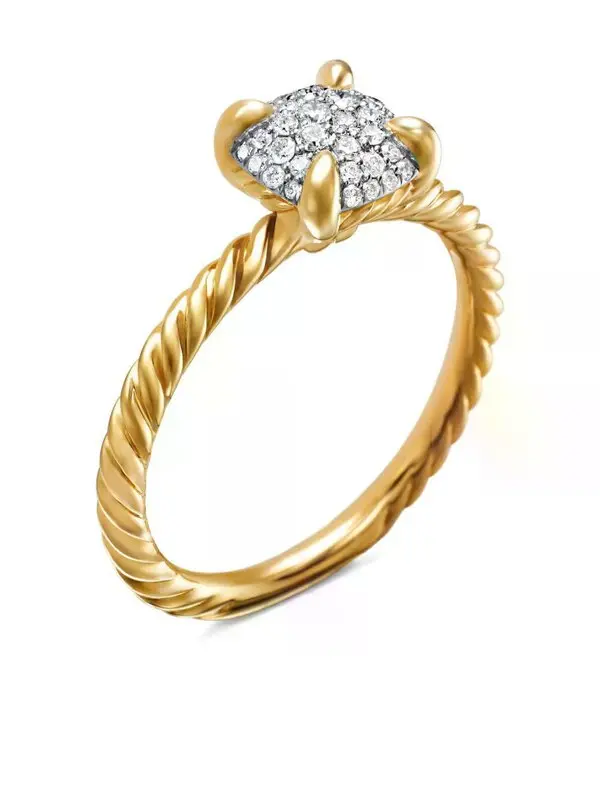 David Yurman 18kt Yellow Petite Chatelaine Diamond Ring