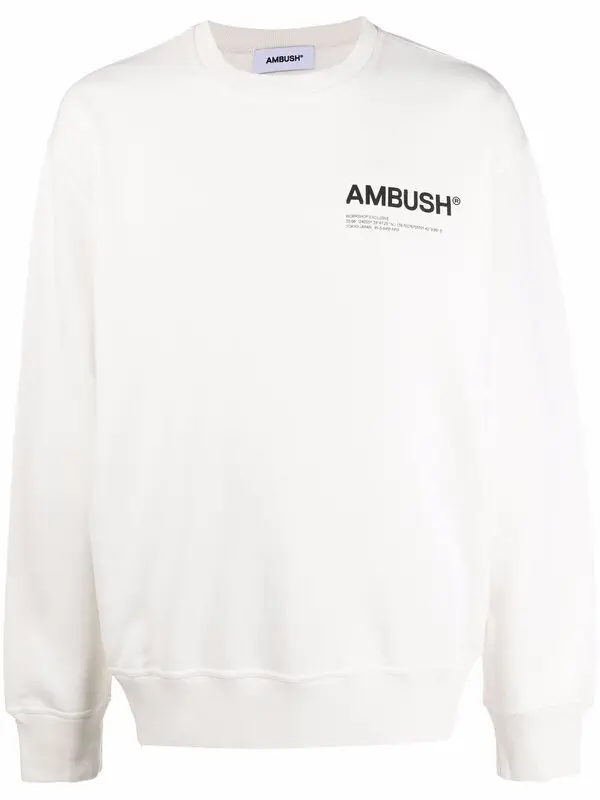 AMBUSH Logo-print Fleece Sweatshirt - White