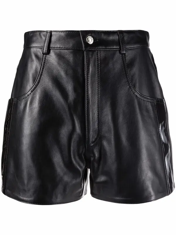 MANOKHI High-waisted Leather Shorts