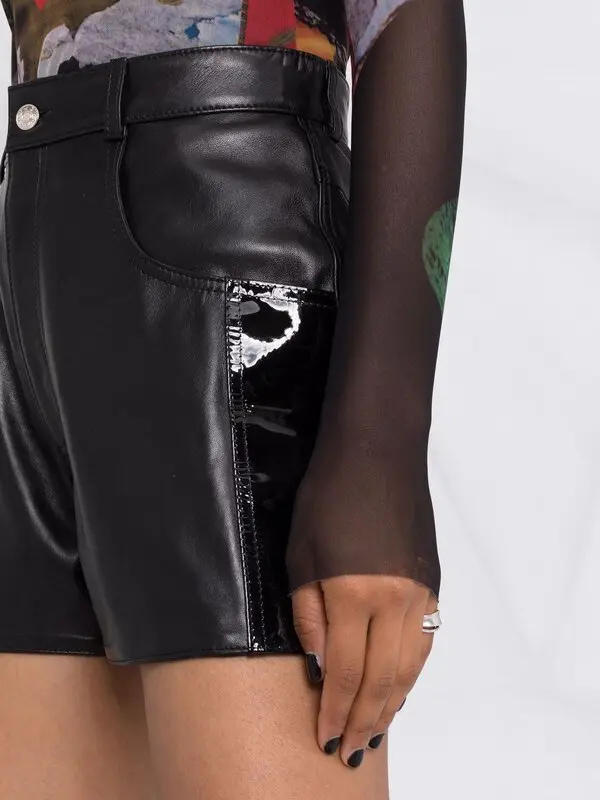 MANOKHI High-waisted Leather Shorts
