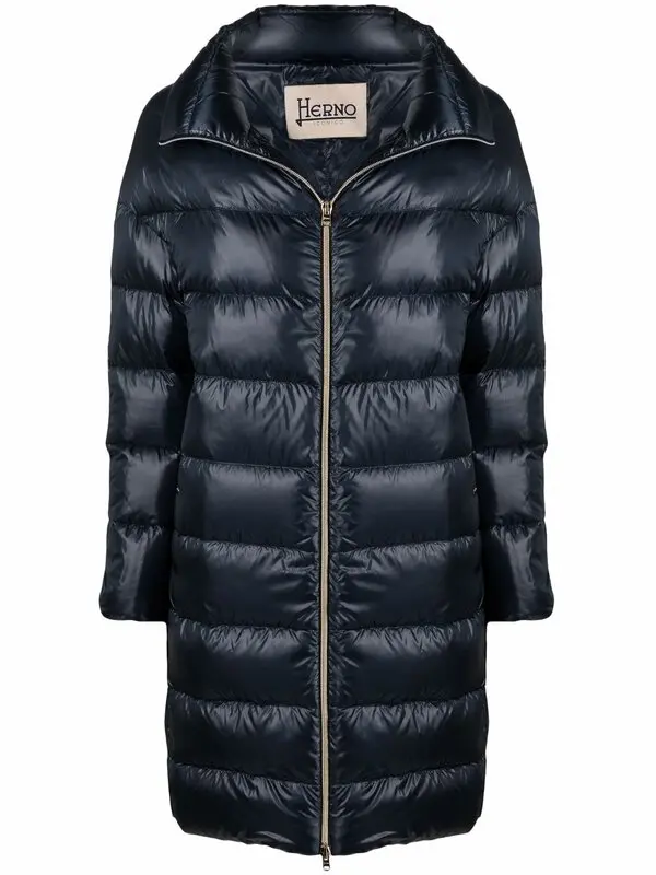 Herno Down-feather Mid-length Coat - Blue