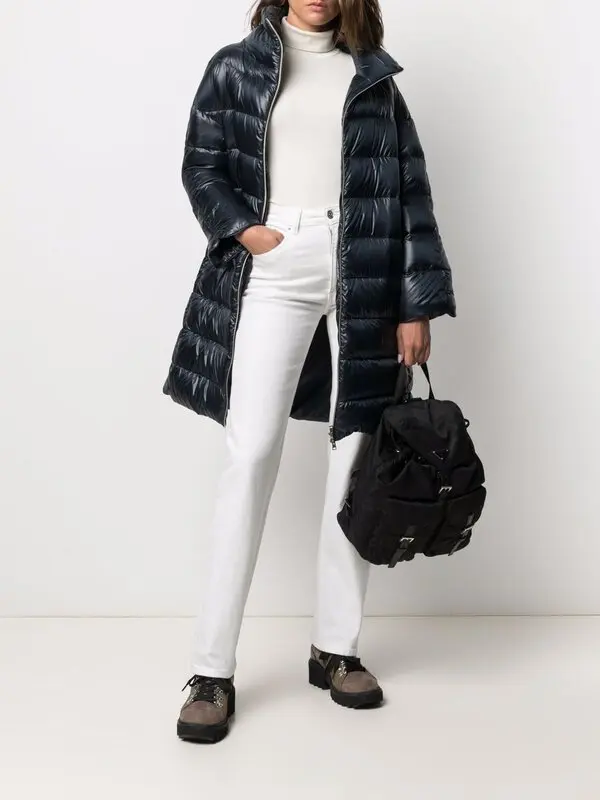 Herno Down-feather Mid-length Coat - Blue