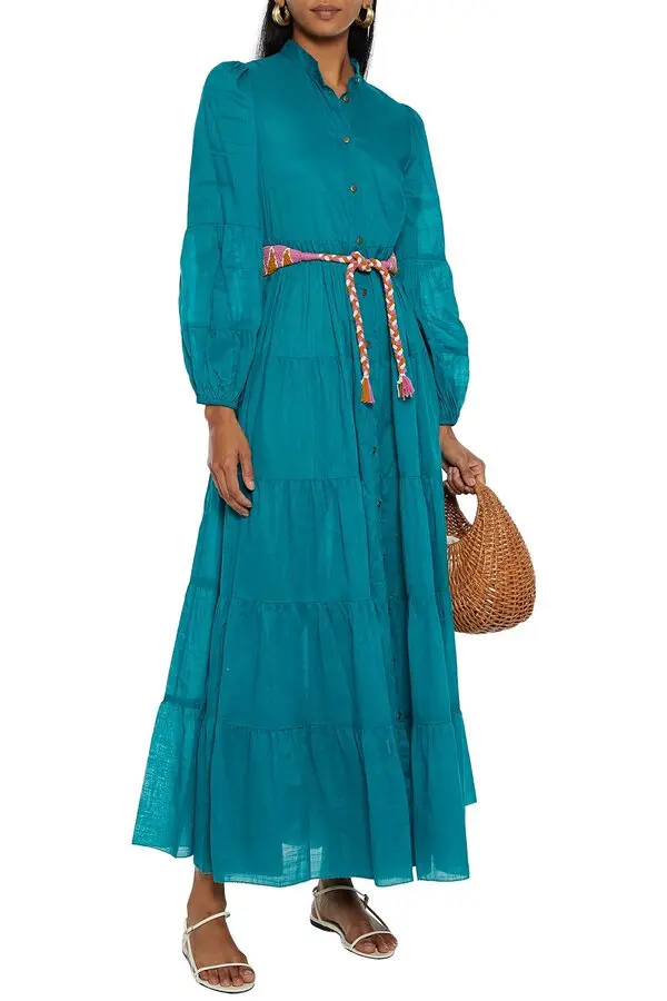 strapless casual maxi dress Kasia- Cosmos Strapless Smocked Maxi Dress Kasia Cedar & Lily Clothier Black / X Small