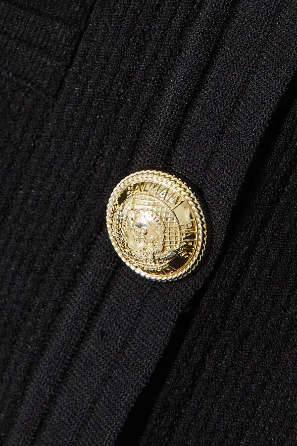 Balmain Cropped Jacquard-knit Blazer