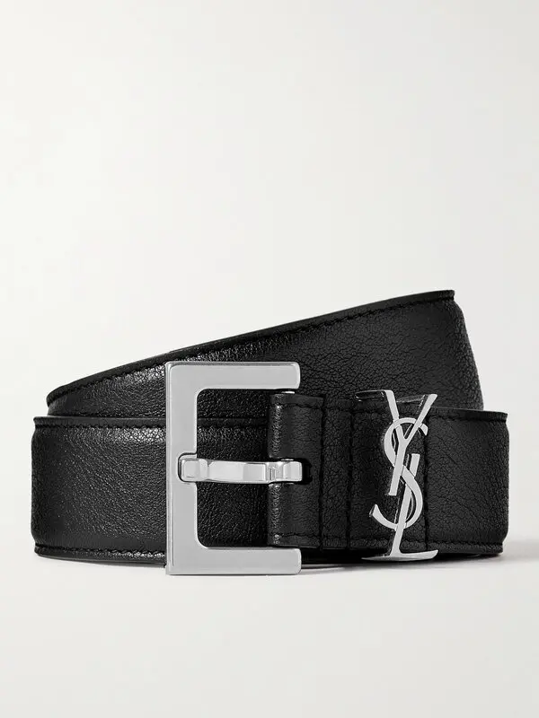 Saint Laurent 3cm Full-grain Leather Belt - Black