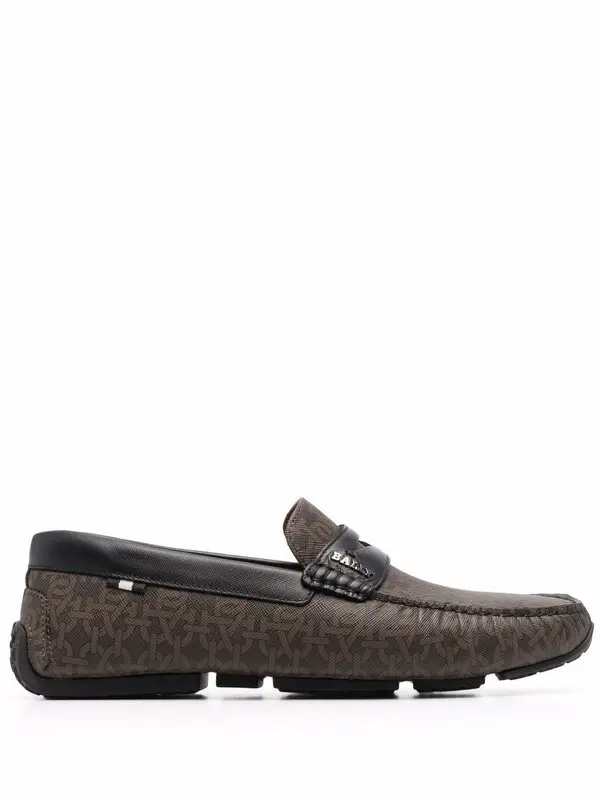 Bally Chain Logo-print Leather Loafers