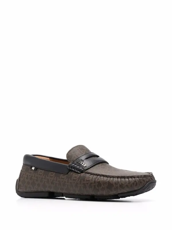 Bally Chain Logo-print Leather Loafers