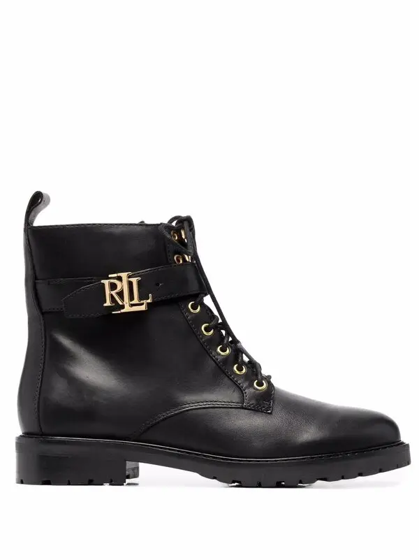 Ralph Lauren Logo-plaque Leather Boots