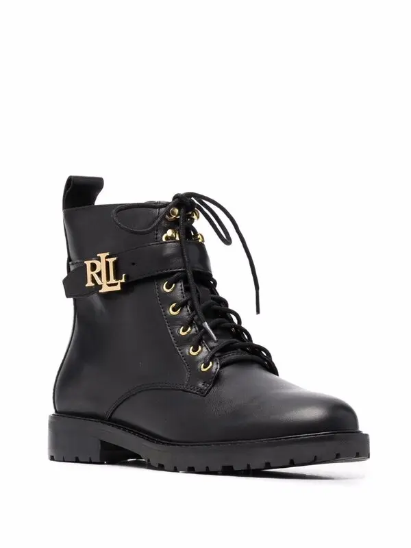 Ralph Lauren Logo-plaque Leather Boots