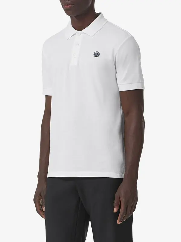 Burberry Monogram-embroidered Polo Shirt - White