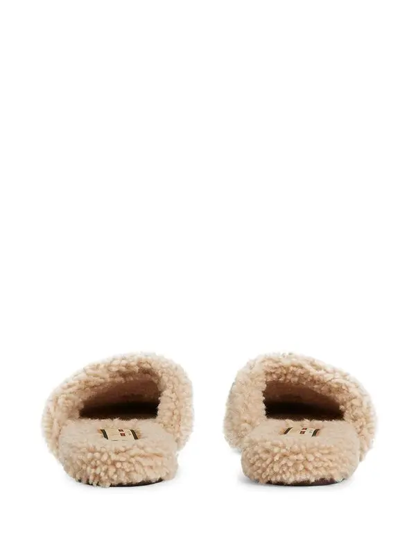 Gucci Interlocking G Shearling Flat Slippers