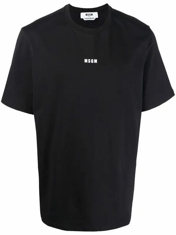 MSGM Logo-print Cotton T-shirt - Black