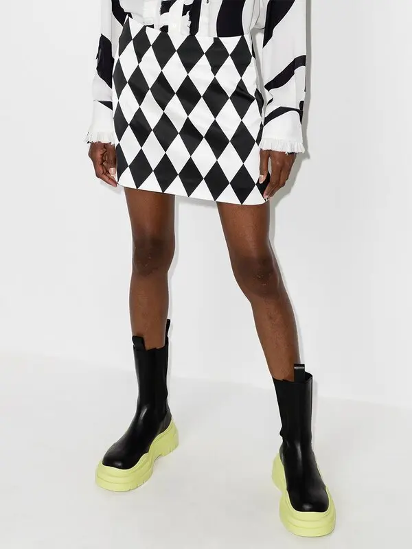 KENNETH IZE X Karl Largerfeld Diaond Pattern Skirt
