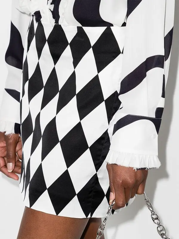 KENNETH IZE X Karl Largerfeld Diaond Pattern Skirt