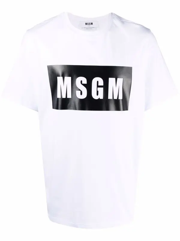 MSGM Logo-print Cotton T-shirt - White