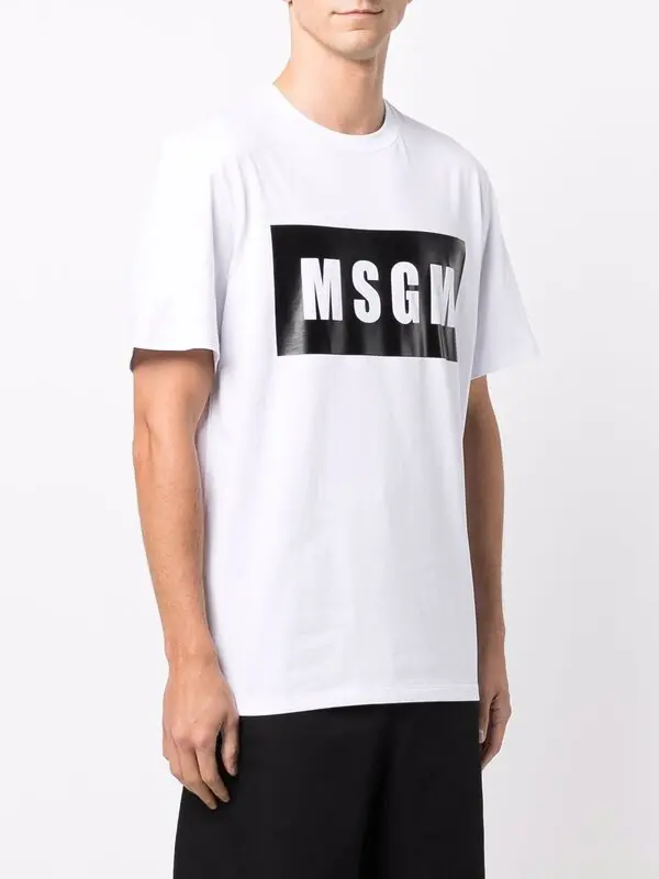 MSGM Logo-print Cotton T-shirt - White