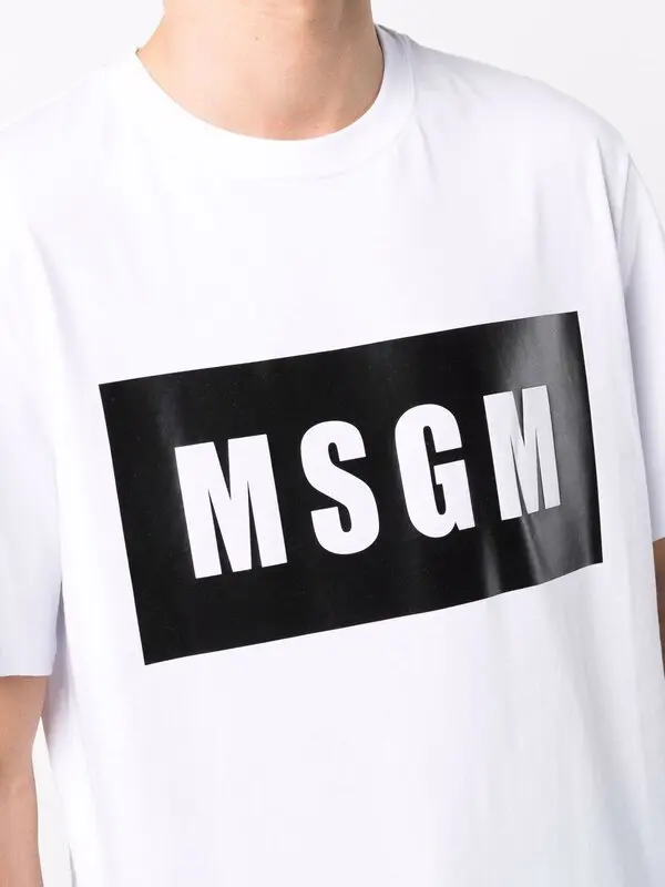 MSGM Logo-print Cotton T-shirt - White