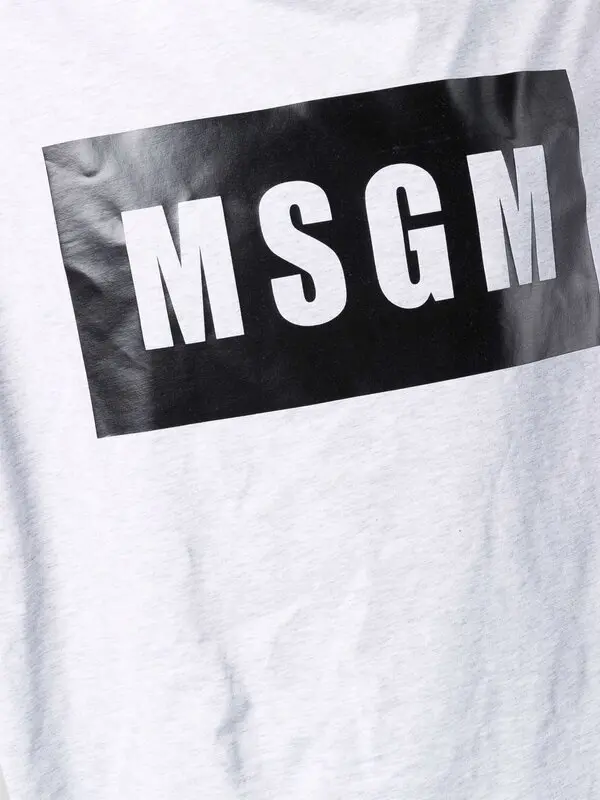MSGM Logo-print Cotton T-shirt - Grey