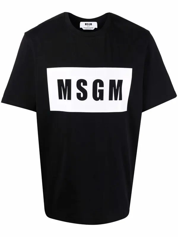 MSGM Logo-print Cotton T-shirt - Black