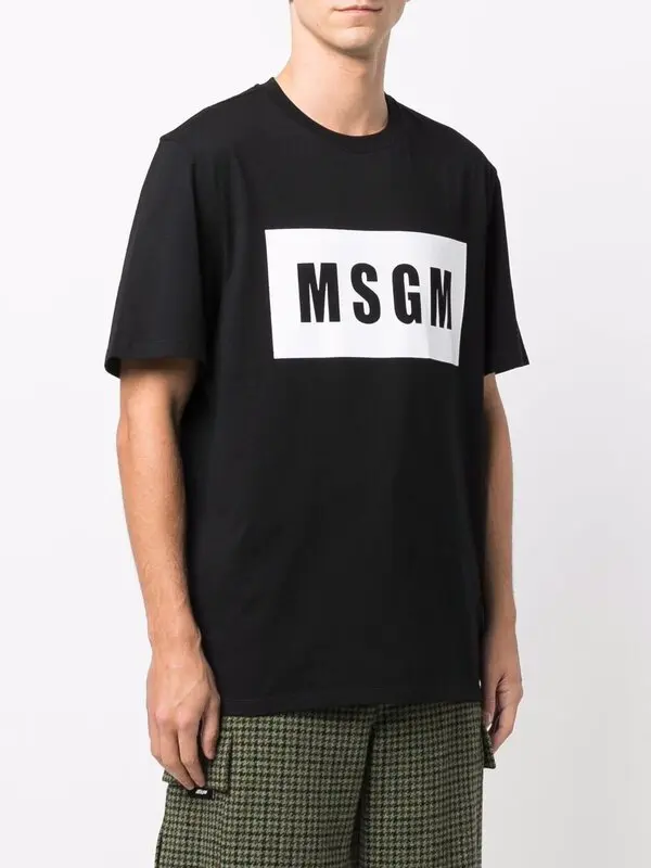MSGM Logo-print Cotton T-shirt - Black