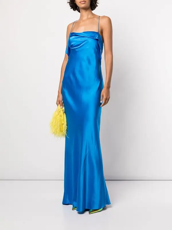 Michelle Mason Bias-cut Gown - Blue