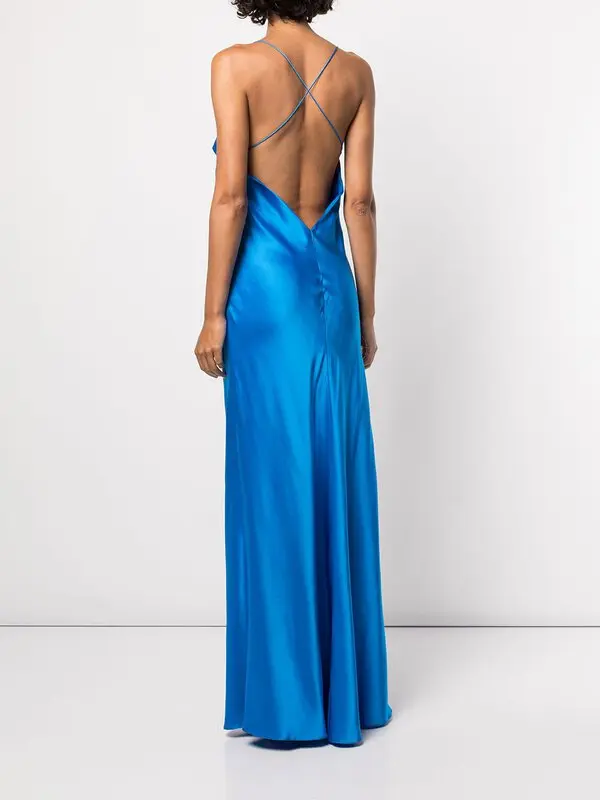 Michelle Mason Bias-cut Gown - Blue