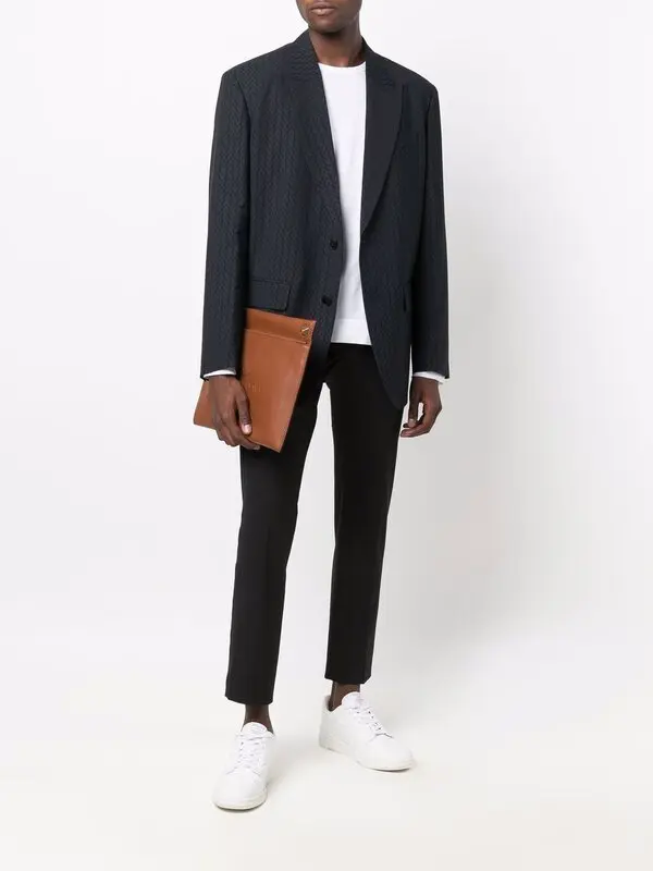 Valentino Garavani Monogram-jacquard Wool Jacket - Blue