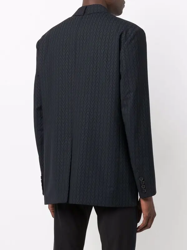 Valentino Garavani Monogram-jacquard Wool Jacket - Blue