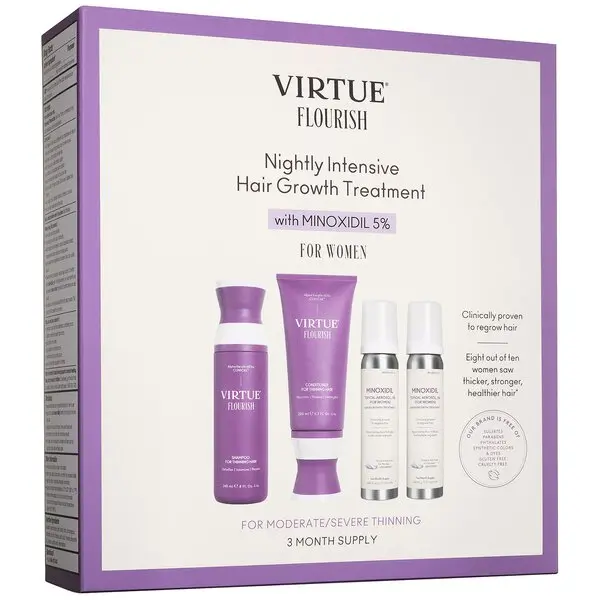 Virtue® Flourish Nightly Intensive Hair Growth Treatment Hair Kit 4 Piece - One-color