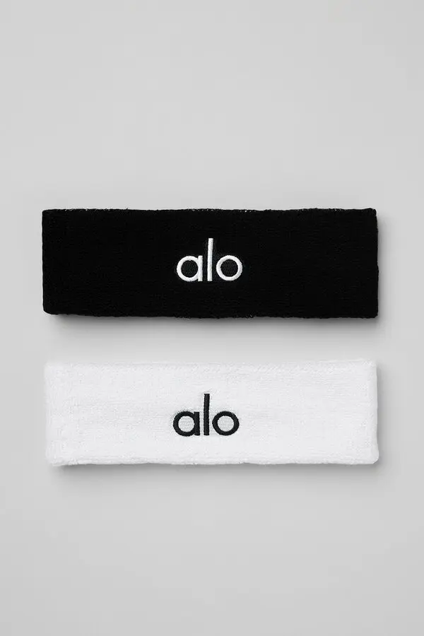 Alo Yoga Glow Headbands 2-pack - Black/white