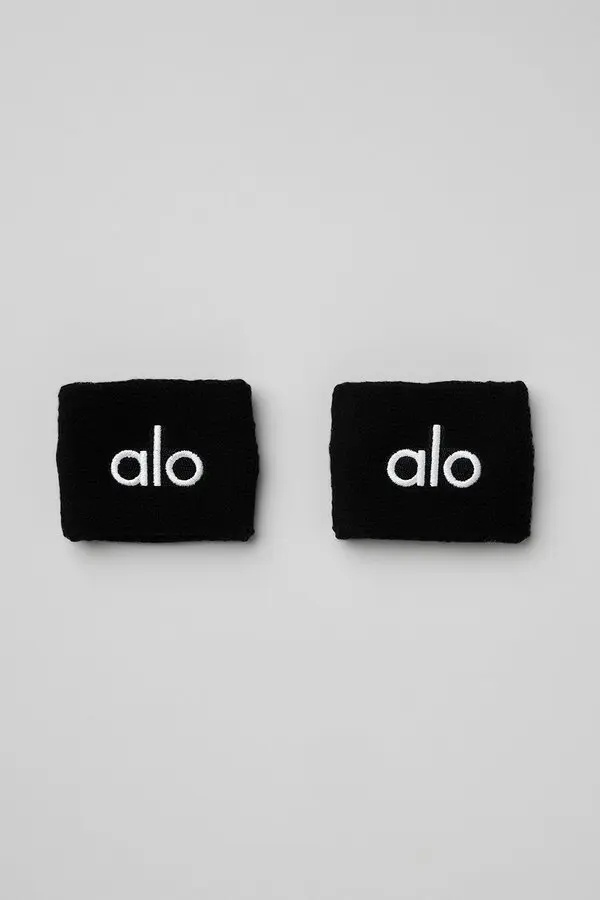 Alo Yoga Glow Terry Wristband 2-pack - Black