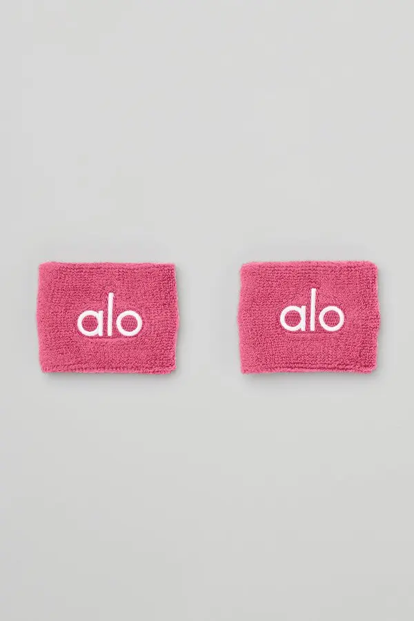 Alo Yoga Glow Terry Wristband 2-pack - Pink Fuchsia