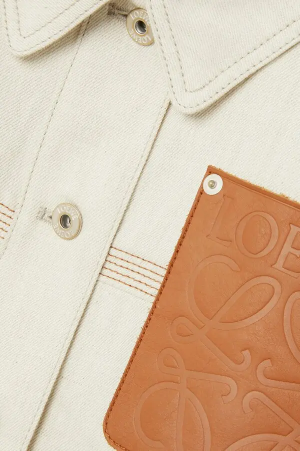 Loewe Leather-trimmed Denim Jacket