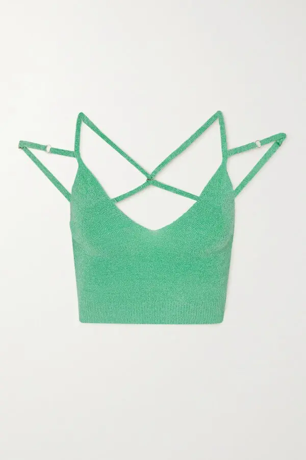 Jacquemus Cropped Cold-shoulder Linen Top