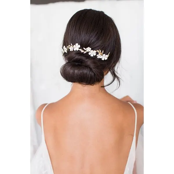 Brides & Hairpins Thisbe Floral Halo Comb - Gold