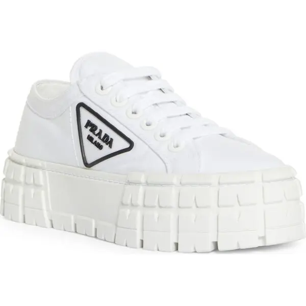 Prada Double Wheel Platform Sneakers - Bianco