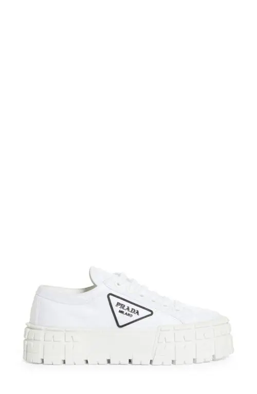 Prada Double Wheel Platform Sneakers - Bianco