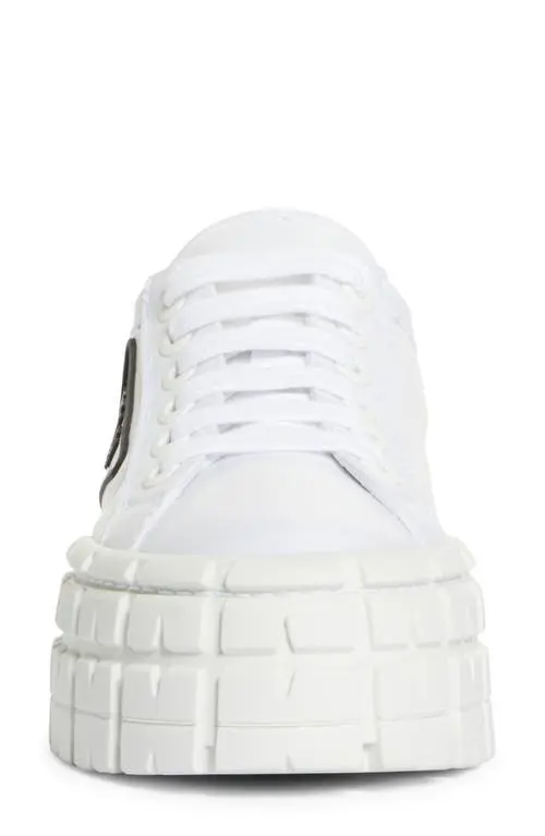 Prada Double Wheel Platform Sneakers - Bianco