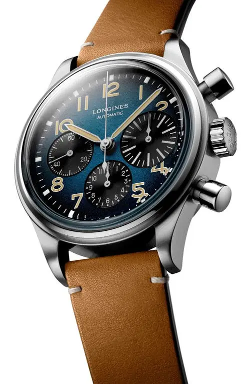 LONGINES Aviation Bigeye Automatic Chronograph Strap Watch - Petroleum