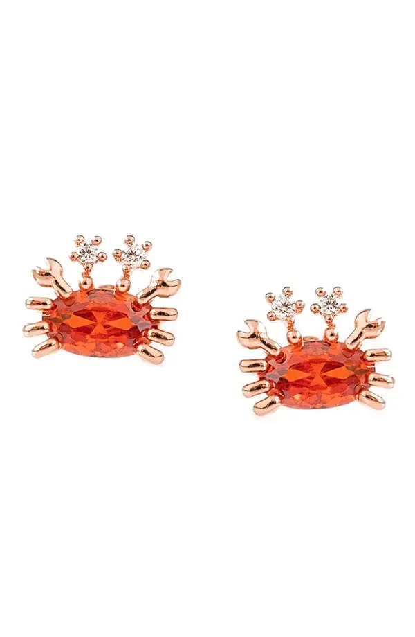 GIRLS CREW Cutie Crab Stud Earrings - Rose Gold